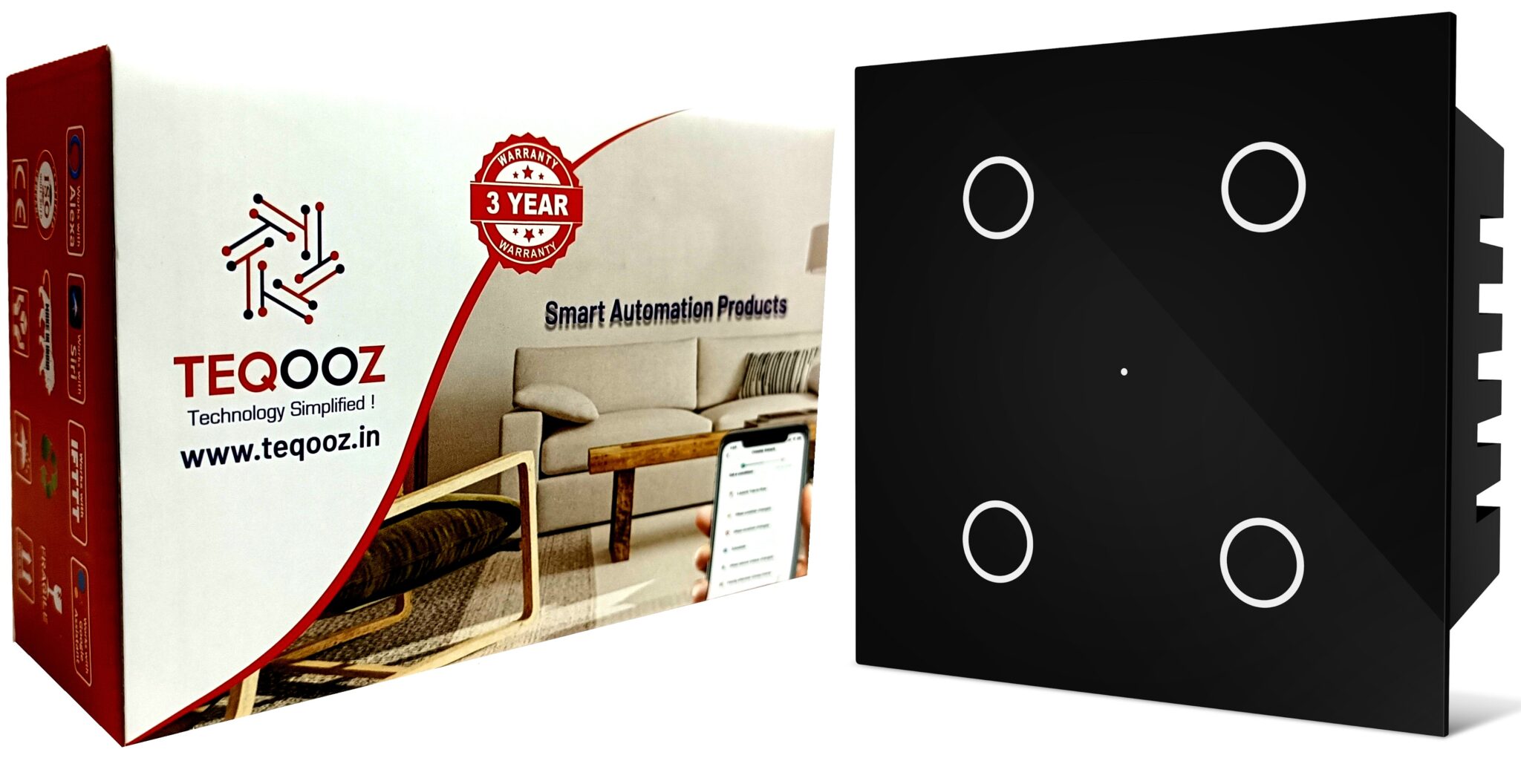 WiFi Touch Switches Archives - Teqooz - Smart Home Automation